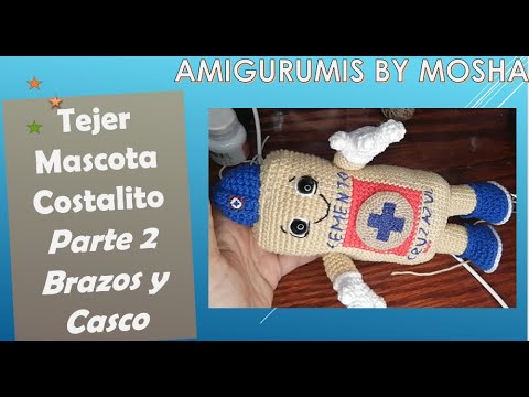 Mascota COSTALITO CRUZ AZUL 24CM parte 2 brazos y casco - YouTube