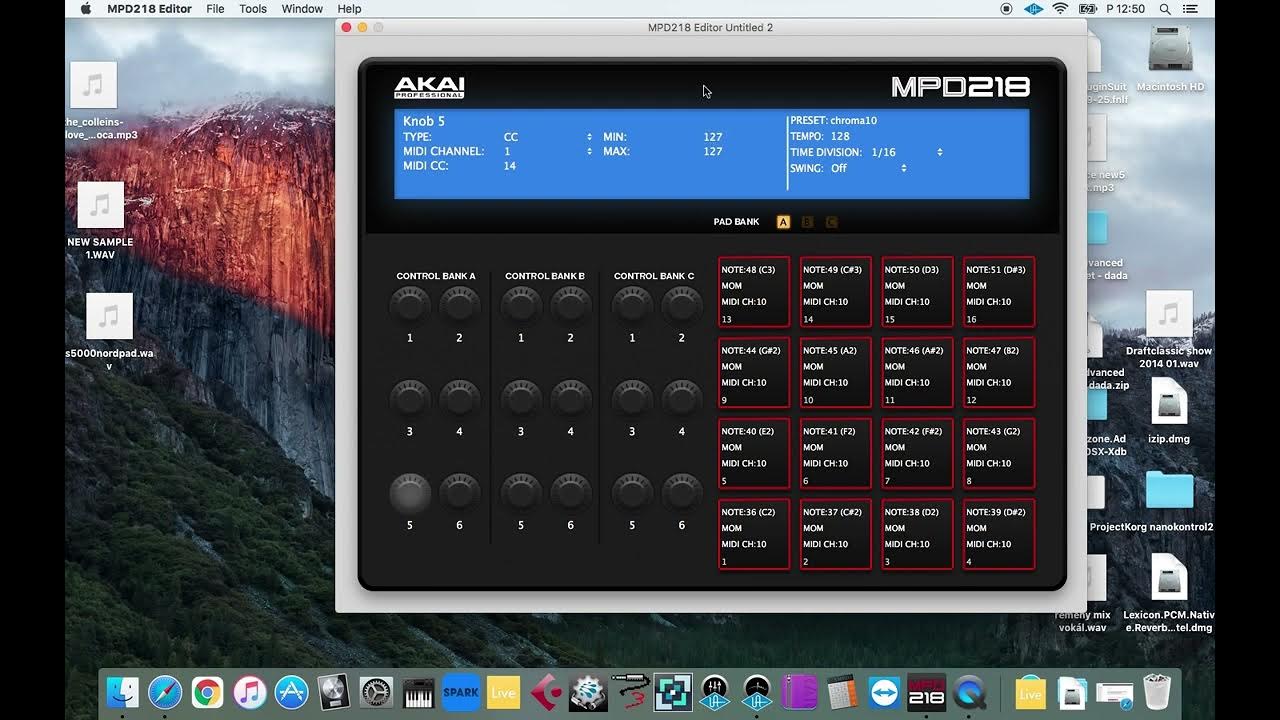 akai mpd218 midi setting for mpc one - YouTube