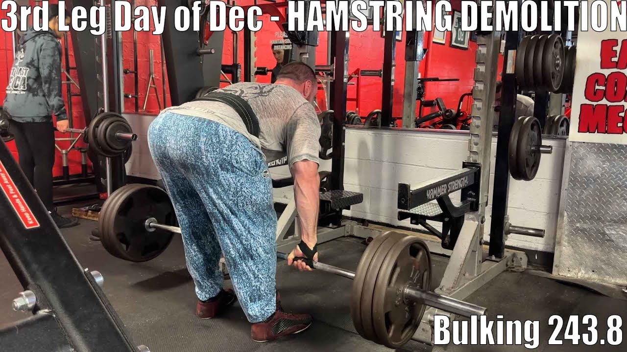 Third Leg day of Dec - Hamstring Demolition - Bulking 243.8 - YouTube