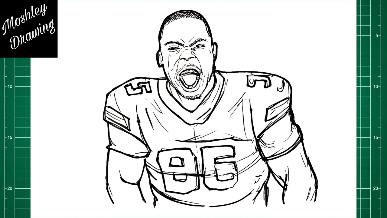 How to Draw Chris Jones - NFL Player - YouTube