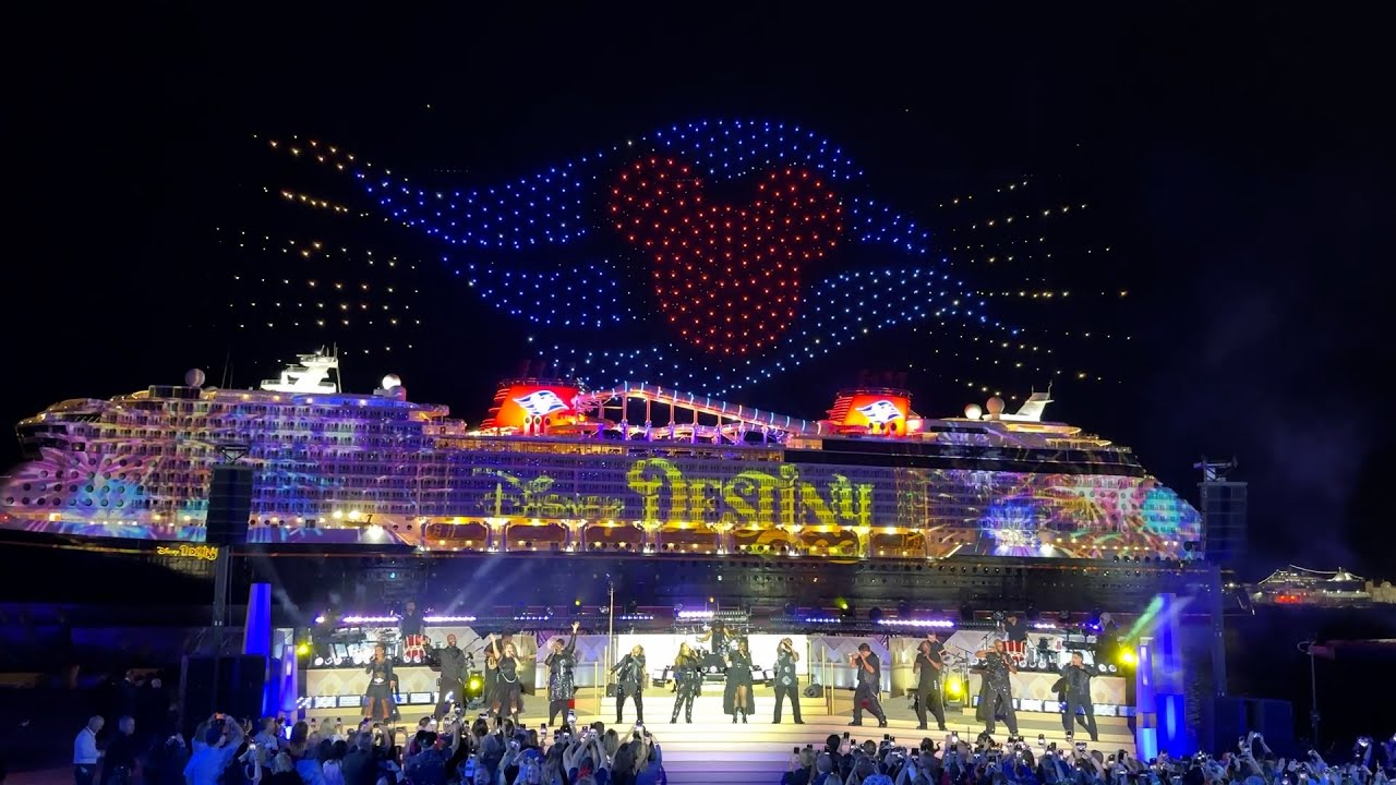 Disney Destiny - Christening Ceremony | Projection Show, Drones, Susan ...