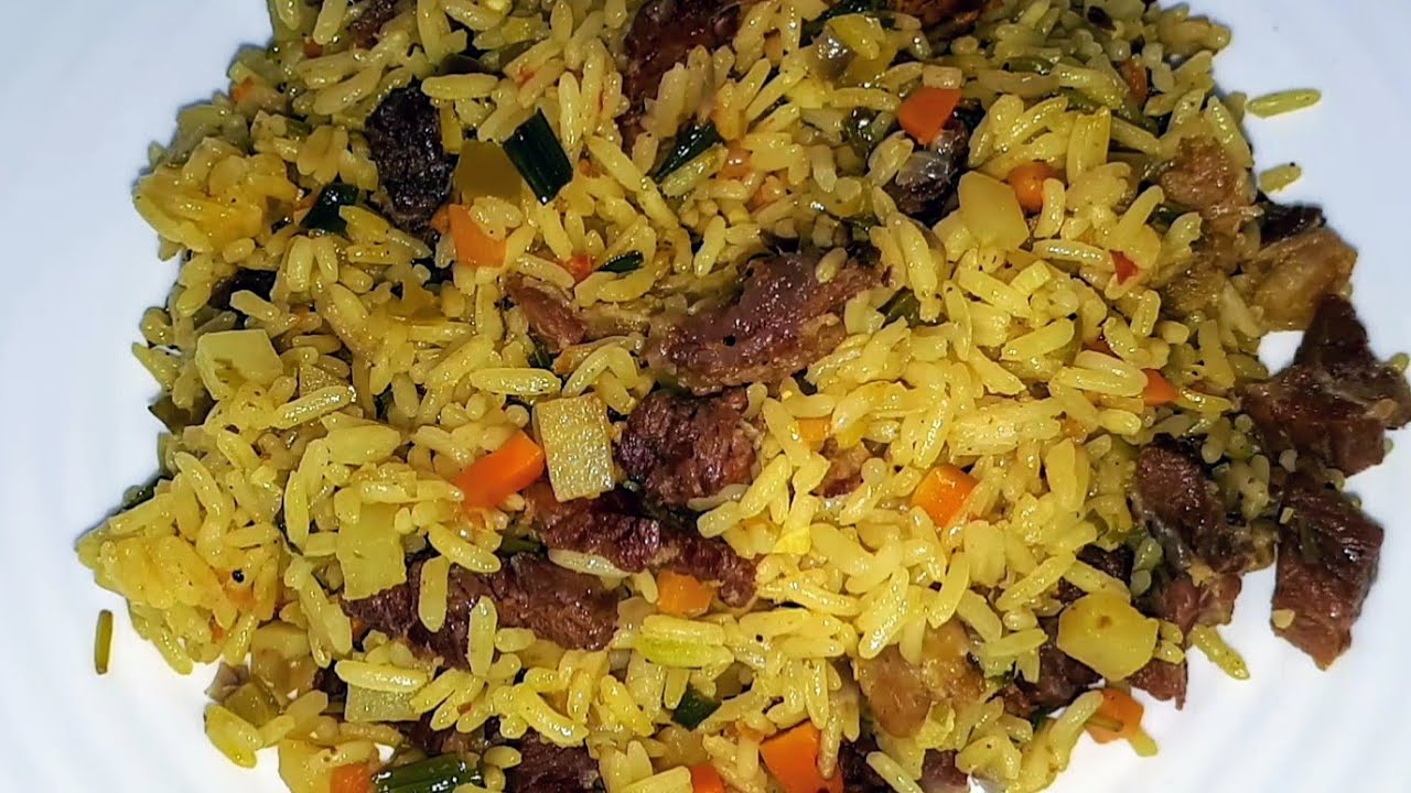 Arroz com charque/ Arroz de Carreteiro-Almoço completo feito em uma ...