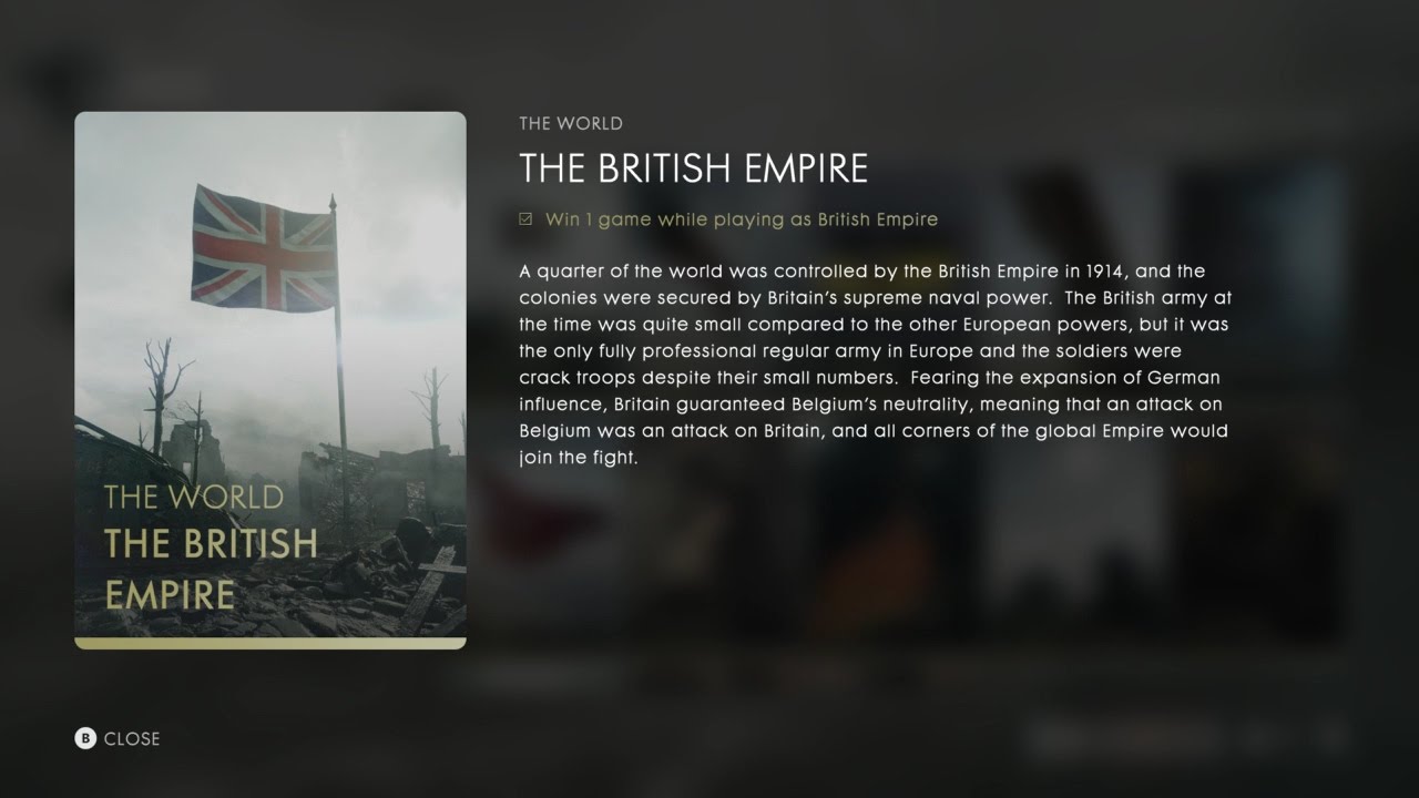 World History - WW1 - The British Empire (BF1 Codex Entries Section ...
