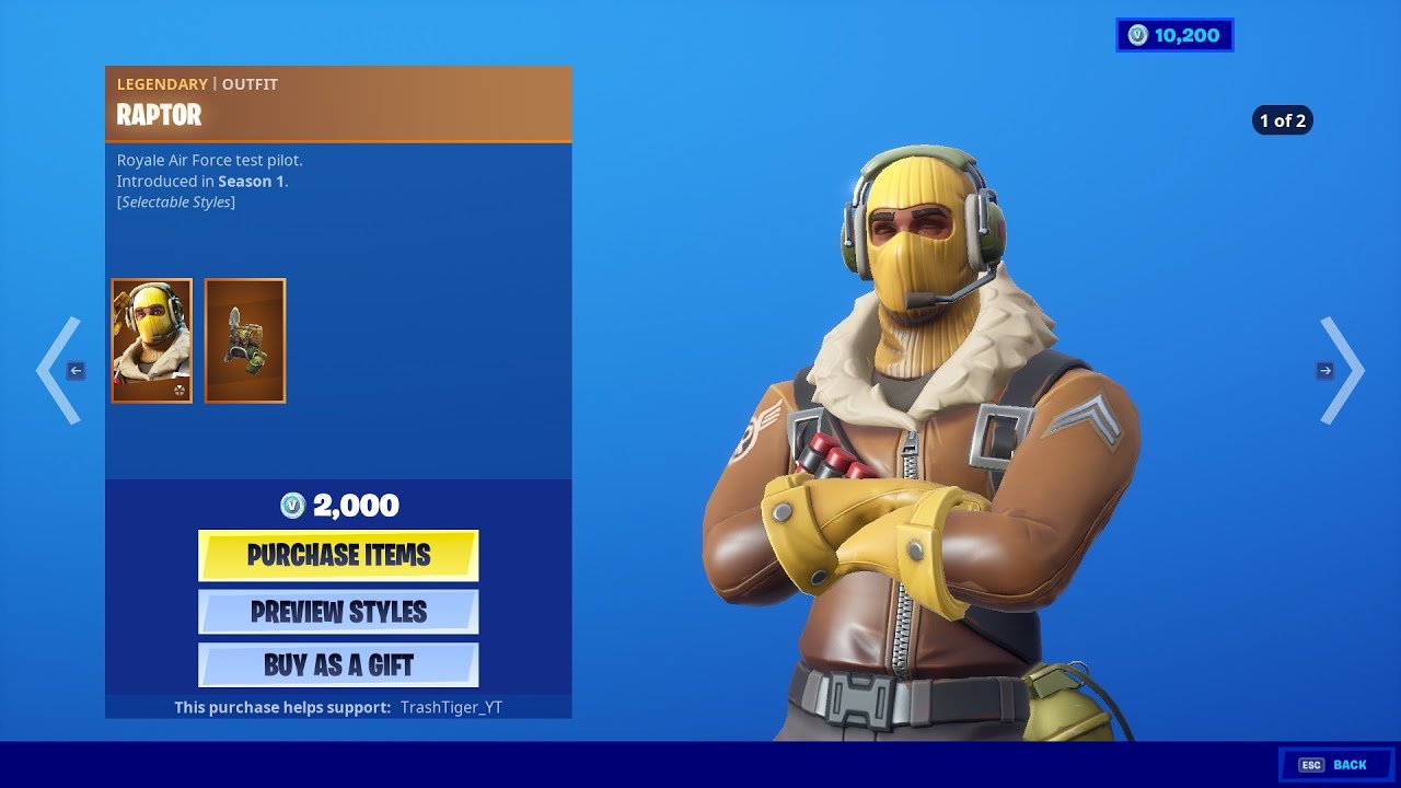 Raptor skin - Fortnite Item Shop (2019-06-15) - YouTube