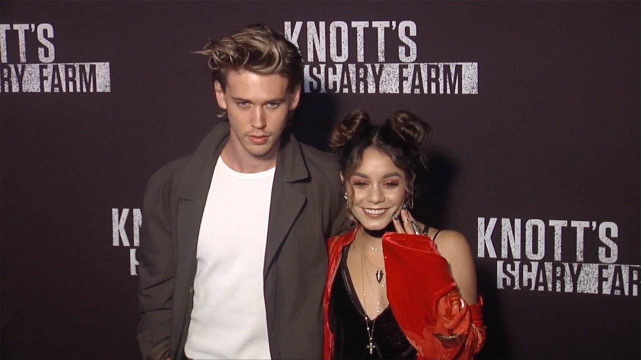 Vanessa Hudgens & Austin Butler "Knotts Scary Farm 2016" Black Carpet ...