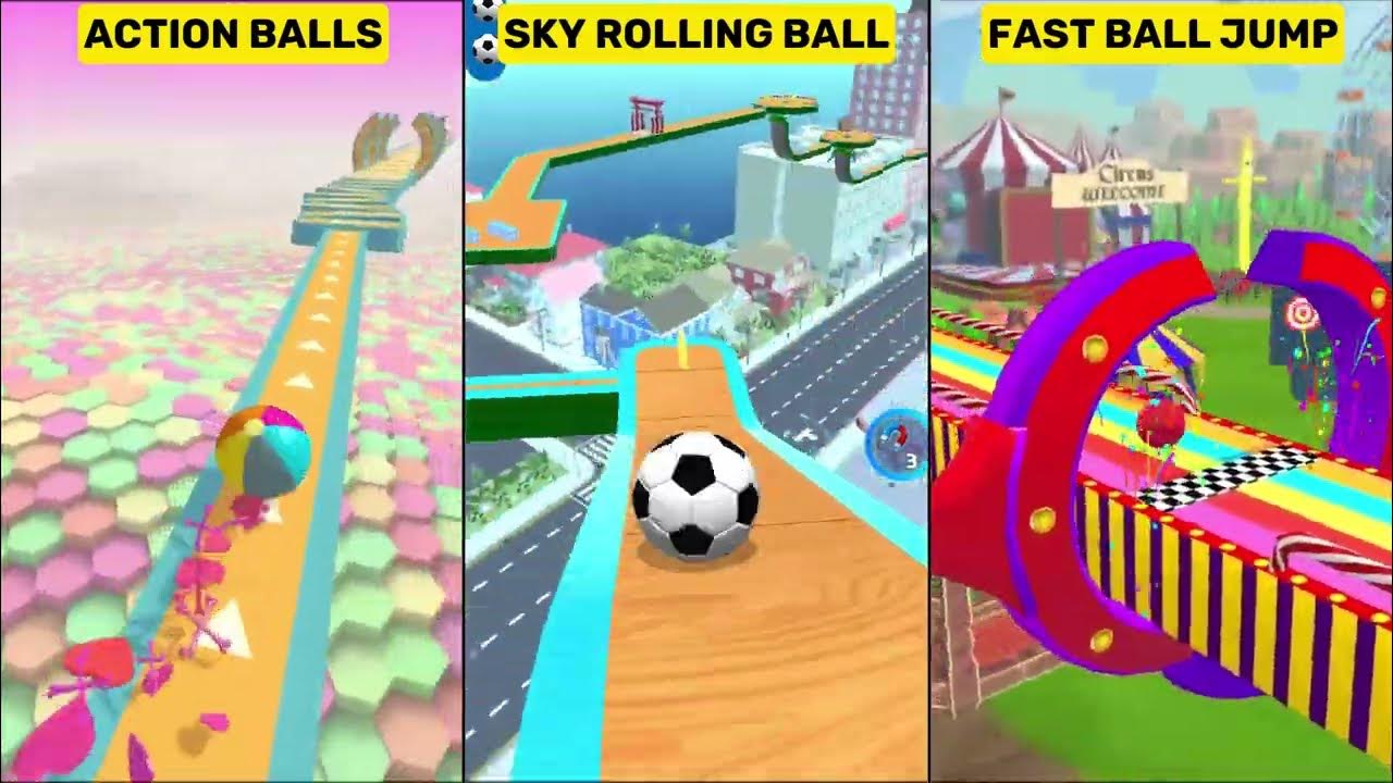 Sky Rolling Ball 3D vs Action Balls vs Fast Ball Jump All Levels ...