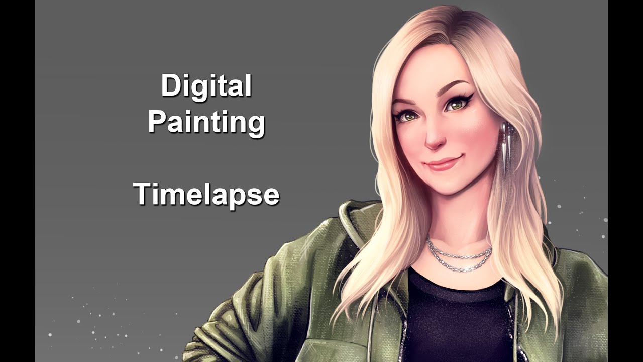 Digital painting timelapse - Stylized self portrait 2023 - YouTube