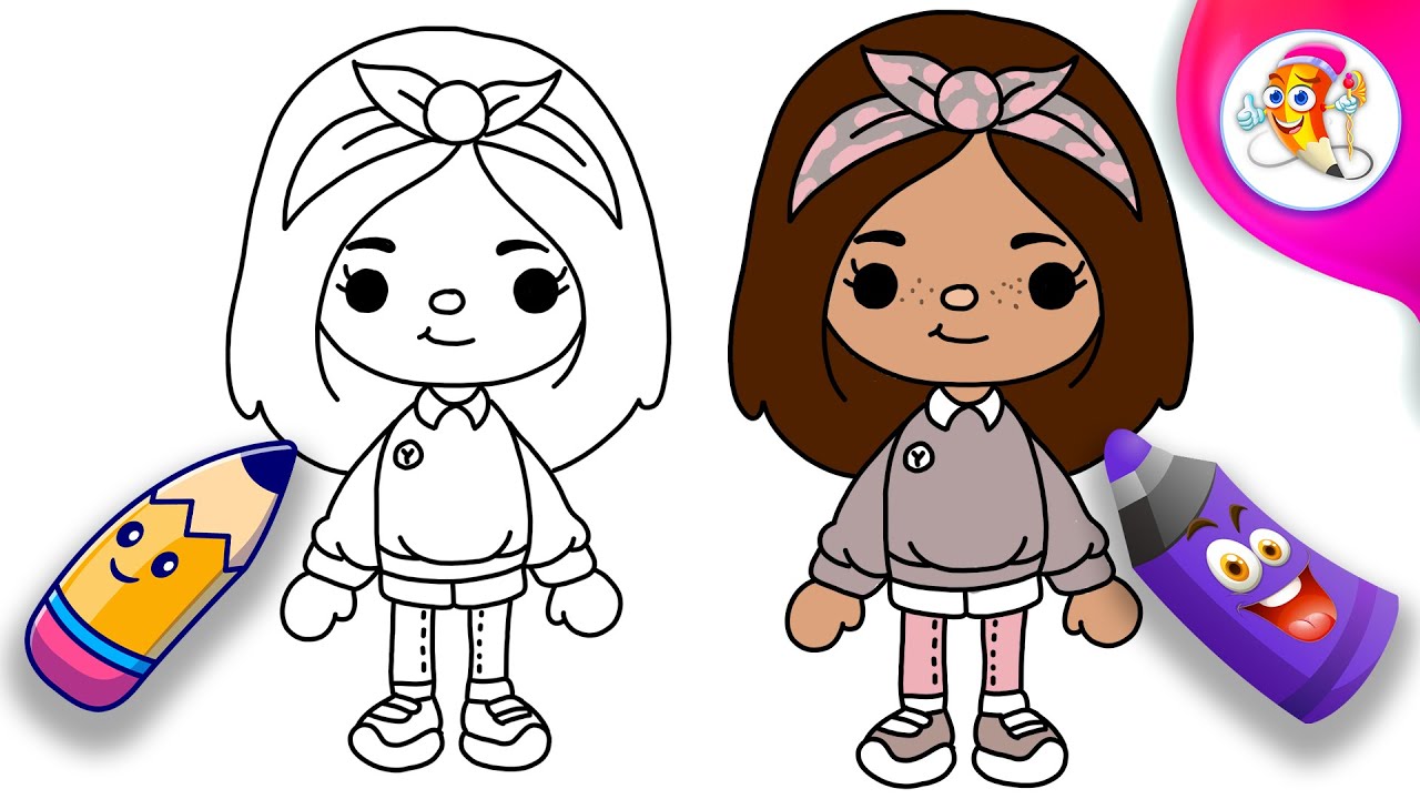 How to draw Toca Boca-girl | Step by Step tutorial for kids ! - YouTube