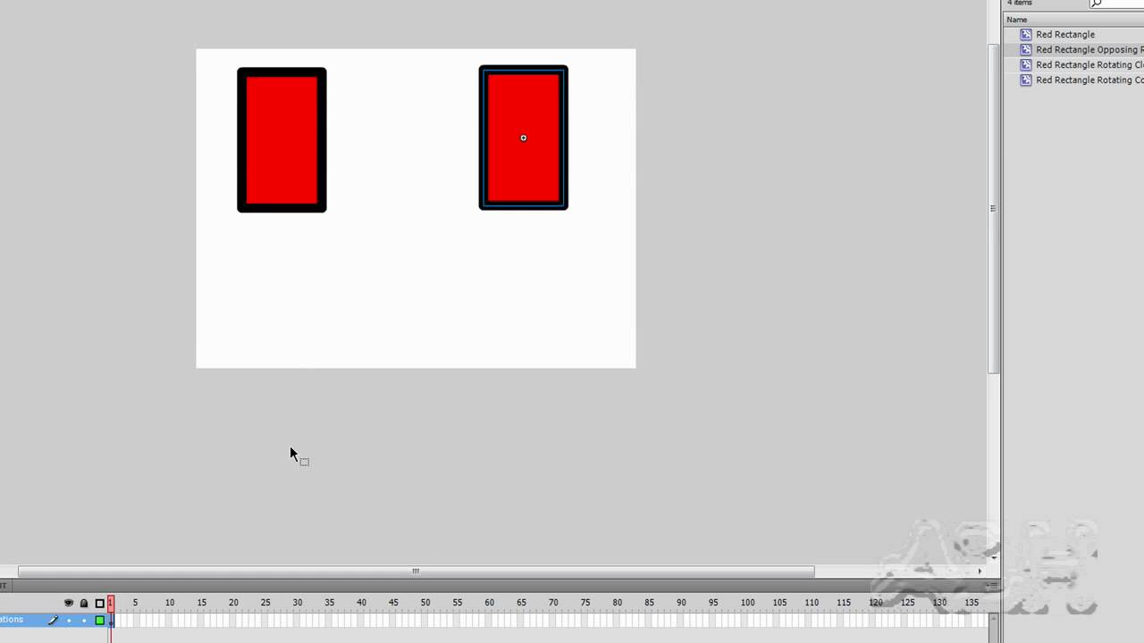 Flash CS4 Embedded MovieClip Animations- Rotating Rectangles - YouTube