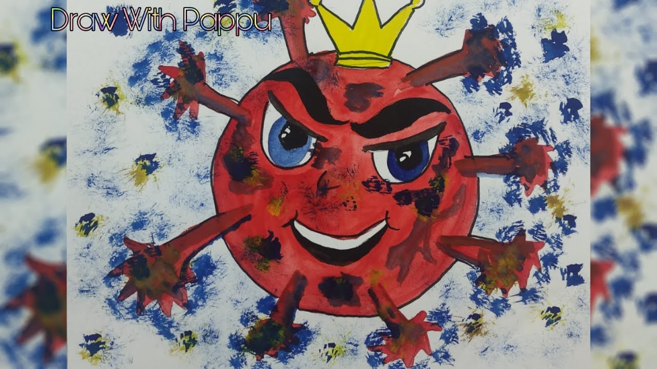 Easy Coronavirus Drawing Step by Step for Competition - YouTube