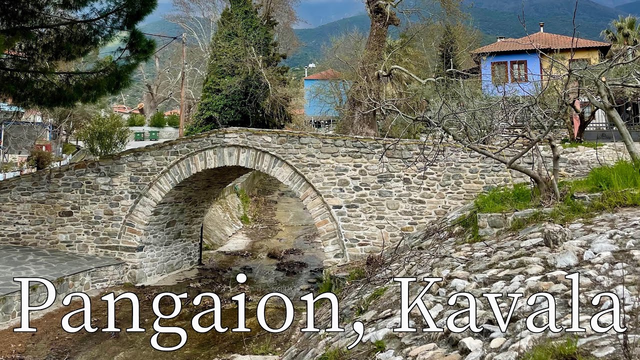 Pangaion, Kavala, Greece - by drone [4K]. Stone bridges, traditional villages and high mountains ...