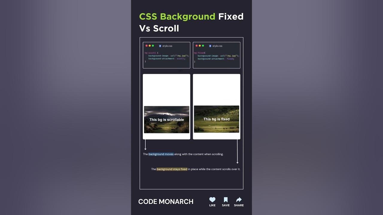 CSS Background: Fixed vs Scroll – Master CSS Backgrounds! #webdevelopment #css #codemonarch ...