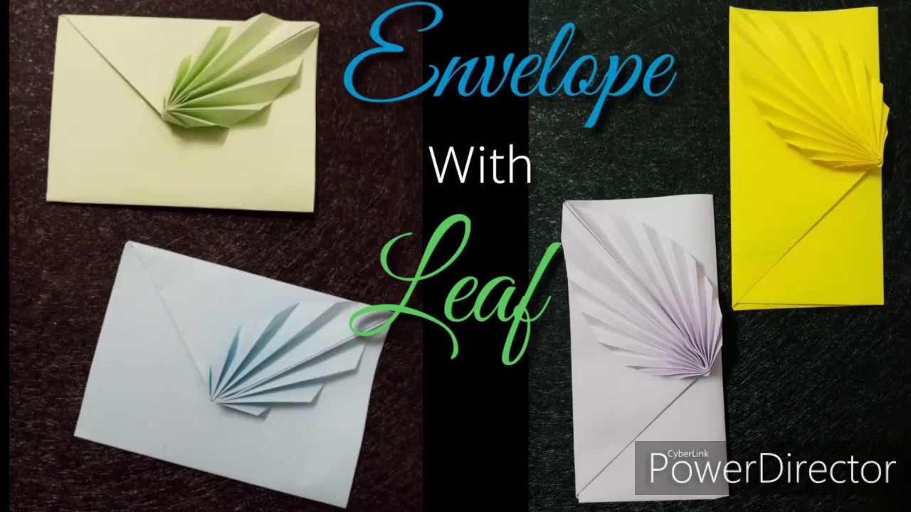 2 ways How to make Colored Paper Envelopes with Leaf/Easy Origami ...