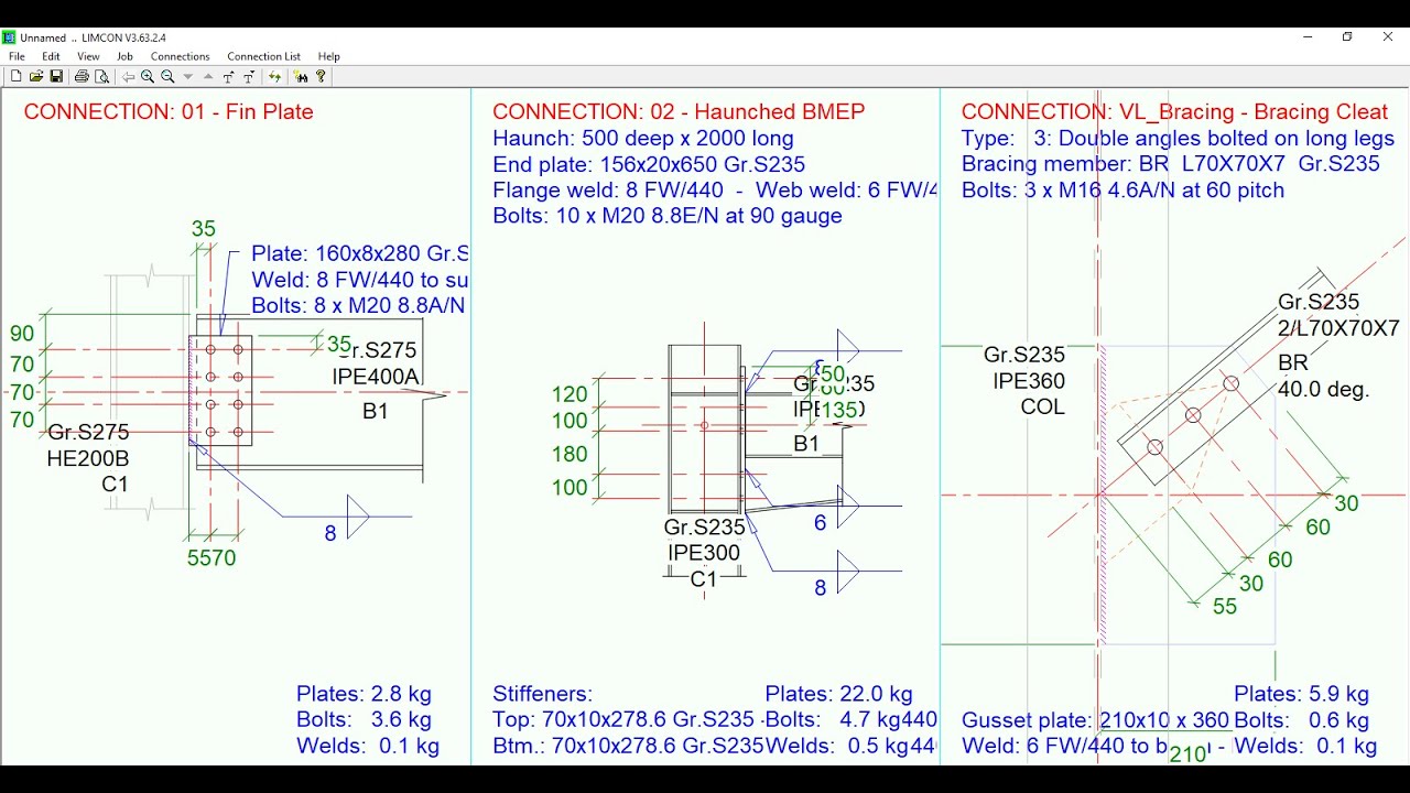 03-Moment Connection on Limcon||تصميم وصلات العزوم على برنامج الليمكون ...