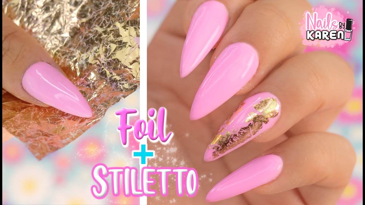 UÑAS COLOR ROSA con PUNTA STILETTO - Esculturales - YouTube