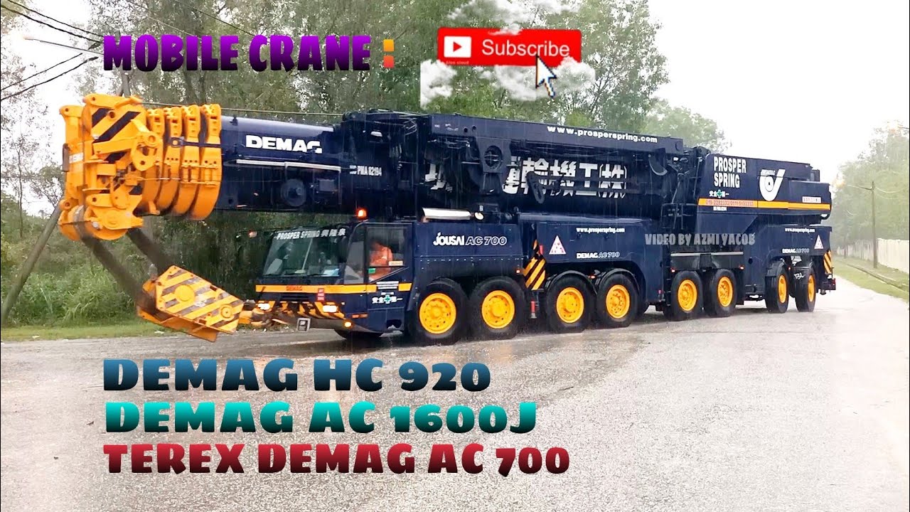 TEREX DEMAG AC 700, DEMAG AC1600J, DEMAG HC920 - YouTube
