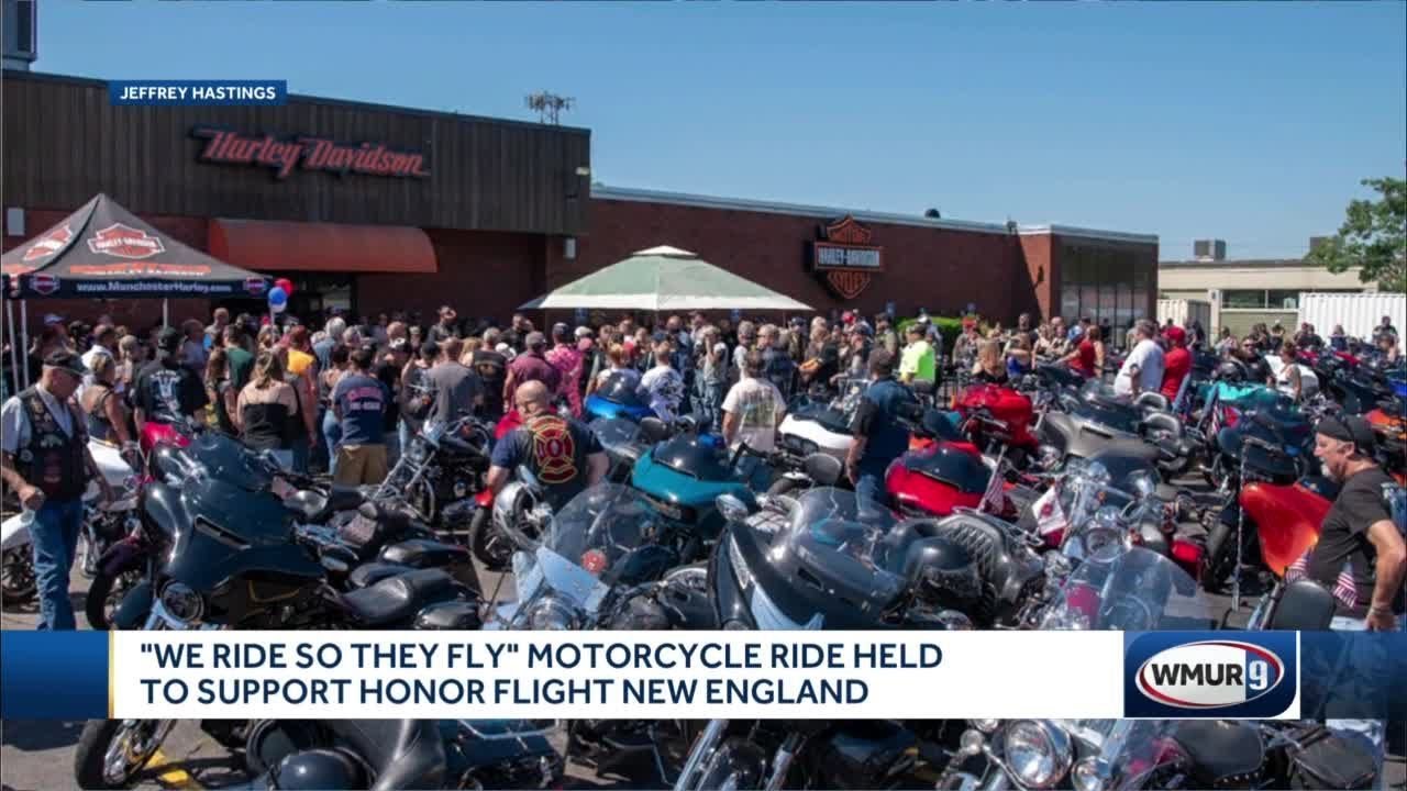 Annual motorcycle ride held to support New England veterans - YouTube