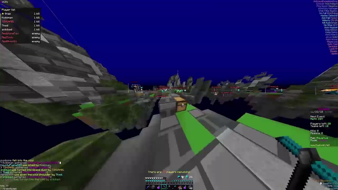 Hacking on Hypixel with Astolfo client. [LIVE] - YouTube