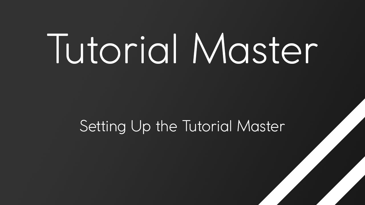 Tutorial Master 1 - Setting Up - YouTube