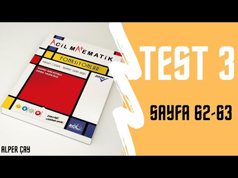 Acil Matematik Fonksiyonlar Fasikülü Sayfa 62-63 (Test-3)
