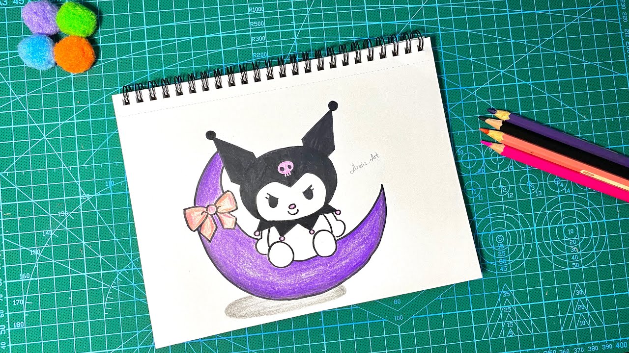How to draw 'Kuromi' [Sanrio Character] step by step | Cara menggambar ...