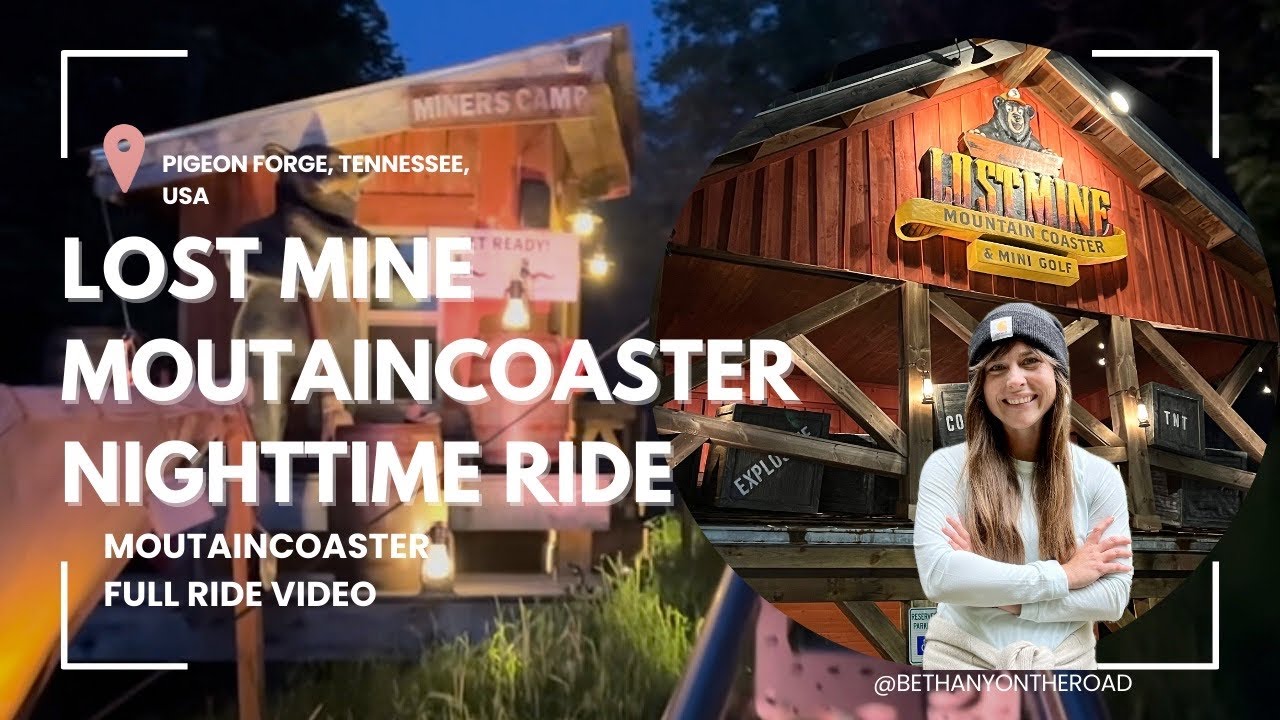 Ride the Lost Mine Mountain Coaster with me at Night in Pigeon Forge ...