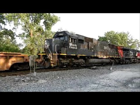 CN 2252 and IC 1007 lead a intermodal south in Elgin IL - YouTube