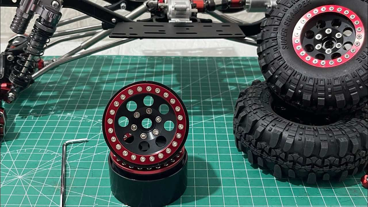 Pasang Ban 110mm ke Velg Beadlock 1.9 inch detail Metal CNC By Bandito ...