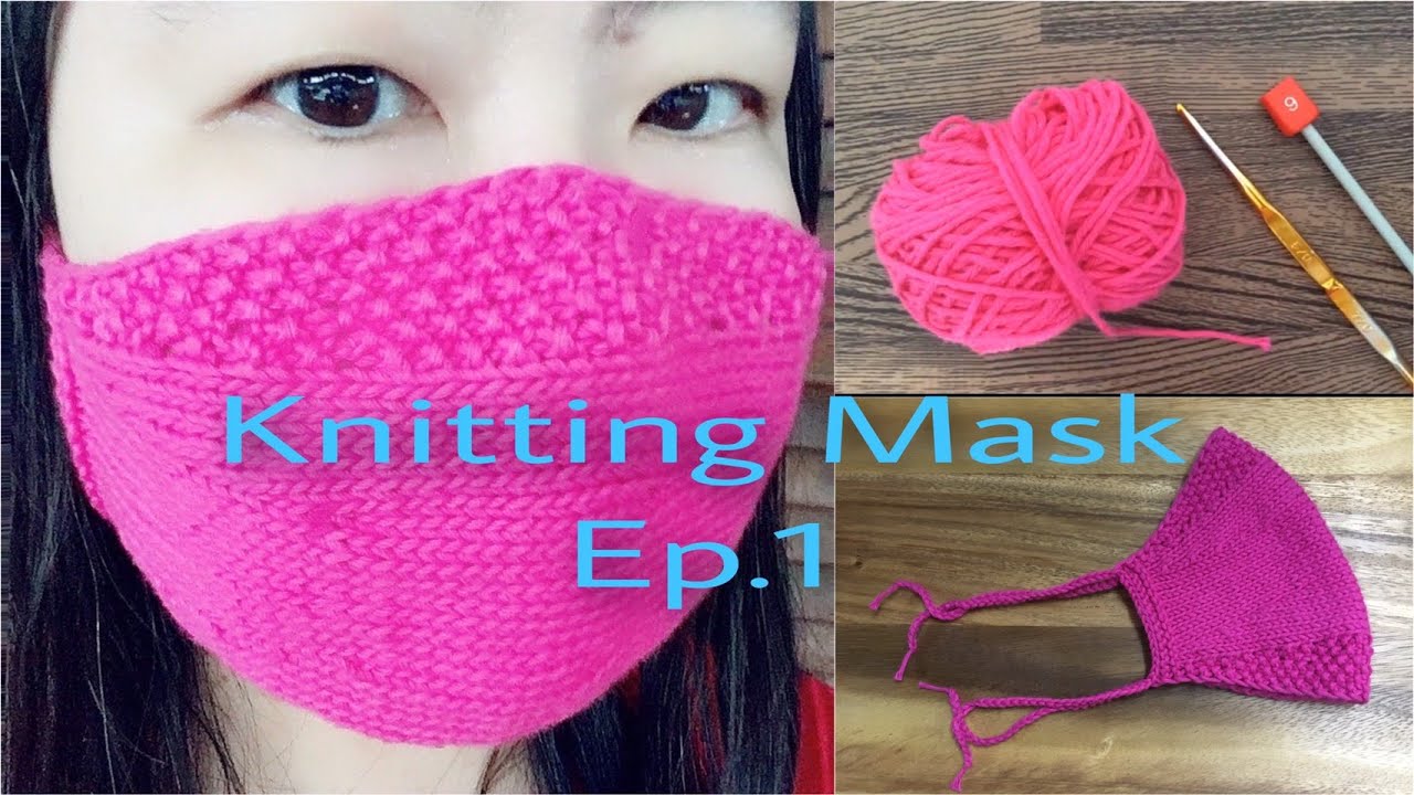 Knitting mask for beginner step by step Ep.1 / สอนถักหน้ากากนิตติ้งแบบ ...