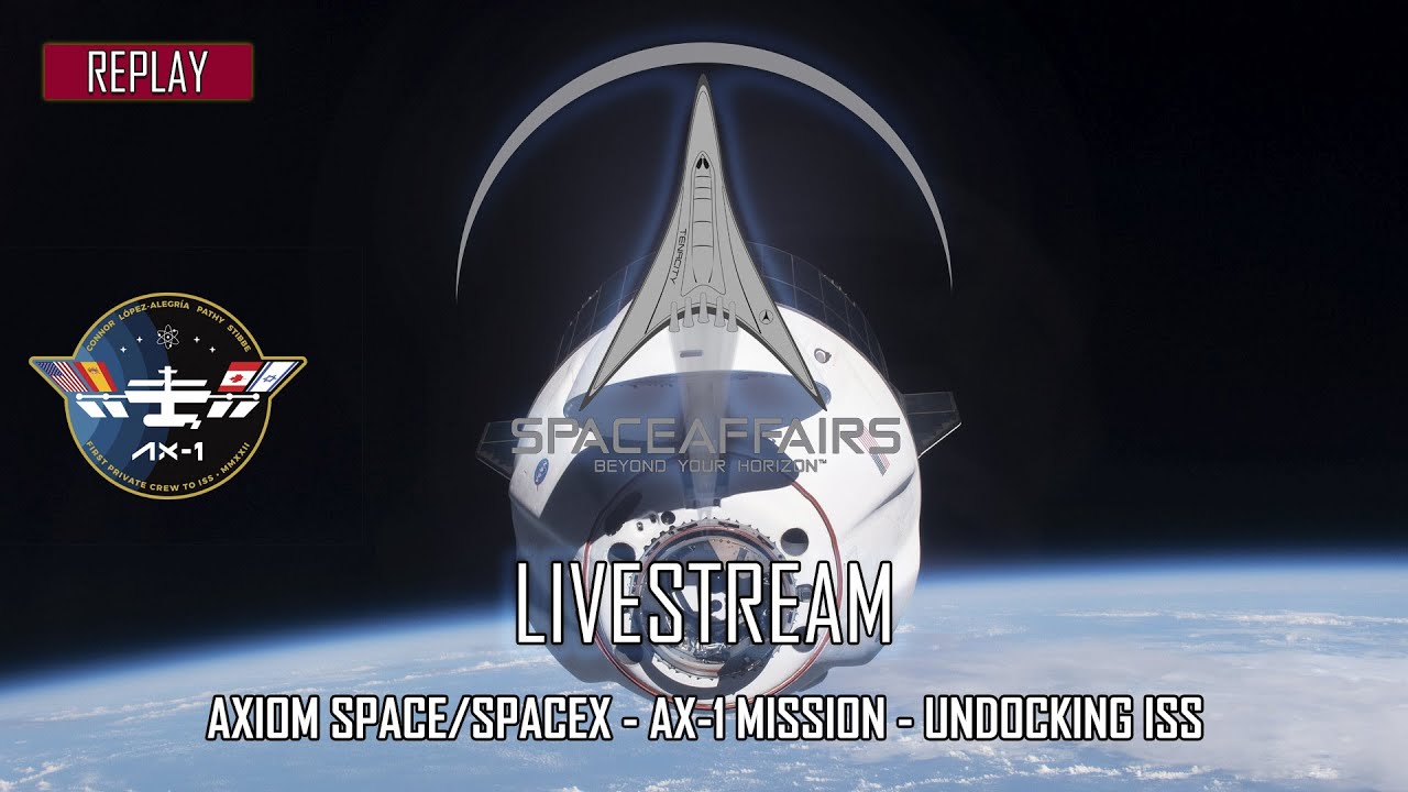 Axiom Space/SpaceX - AX-1 Mission - Undocking "Endeavour" from the ISS ...