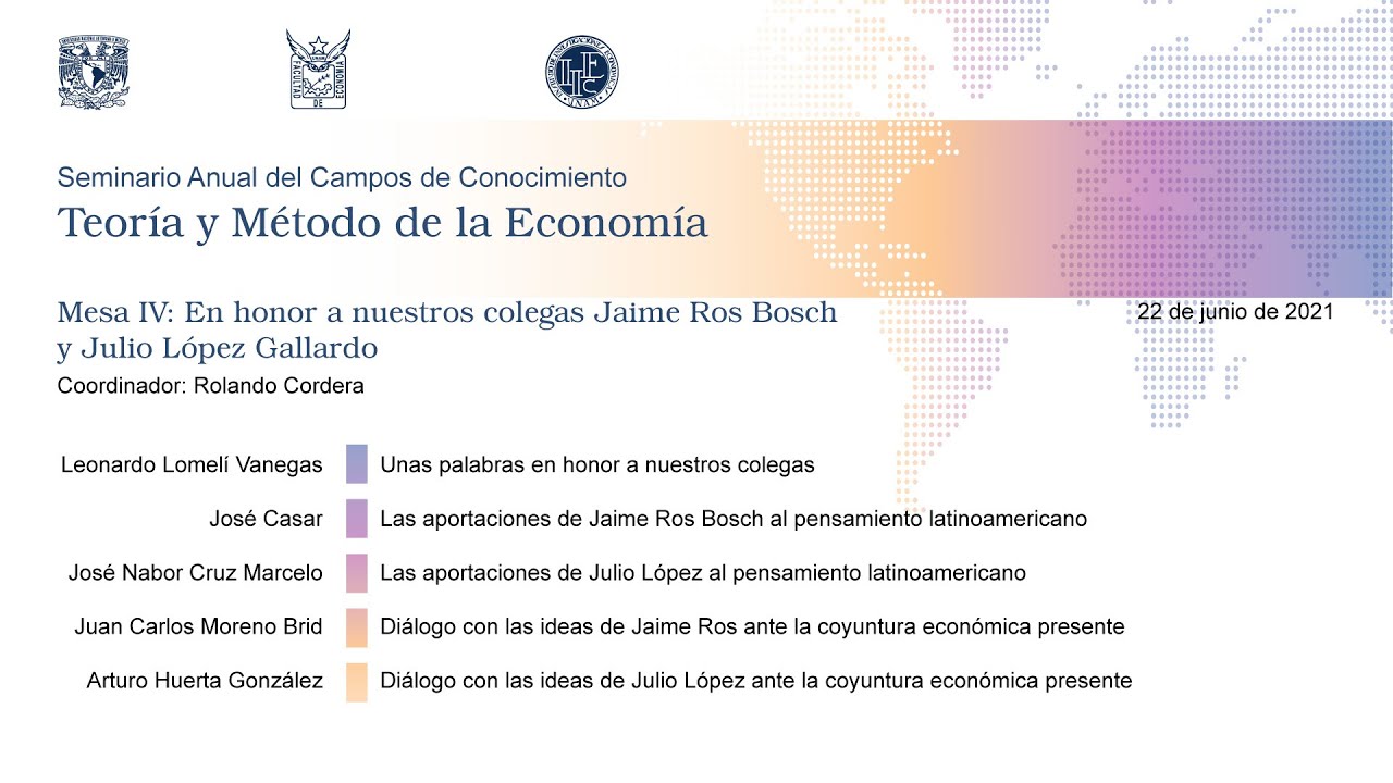 Mesa 4 En honor a nuestros colegas Jaime Ros Bosch y Julio López ...