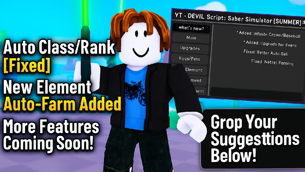 Saber Simulator [SUMMER]☀️ Script | Auto Buy Class | New Features ...