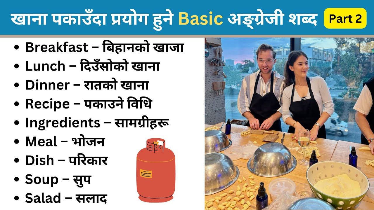 Basic English Words Used While Cooking || Cooking Vocabulary Part 2 ...