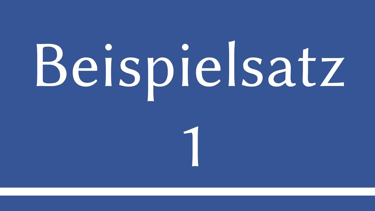 Beispielsatz auf Deutsch mit Untertiteln (Übersetzung) (Satz 1) - YouTube