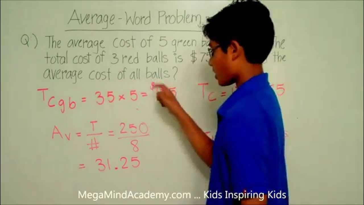 Average Word Problem 1 - YouTube
