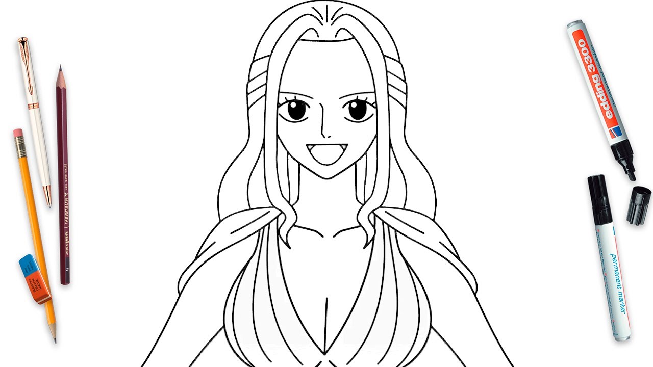How To Draw Nefertari Vivi Easy Step By Step | One Piece Art Lesson ...