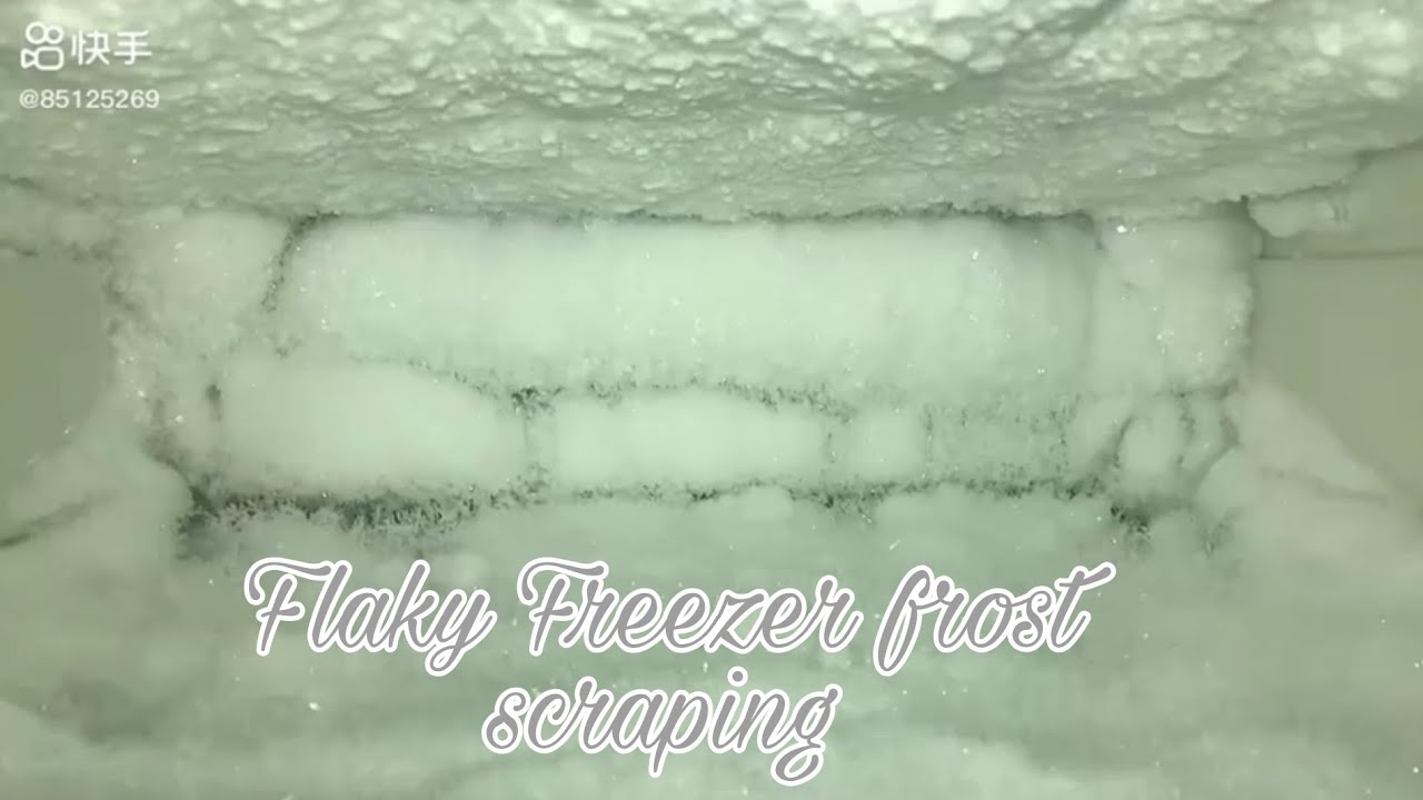 Flaky deep Freezer frost scraping with big knife | Freezer frost ...