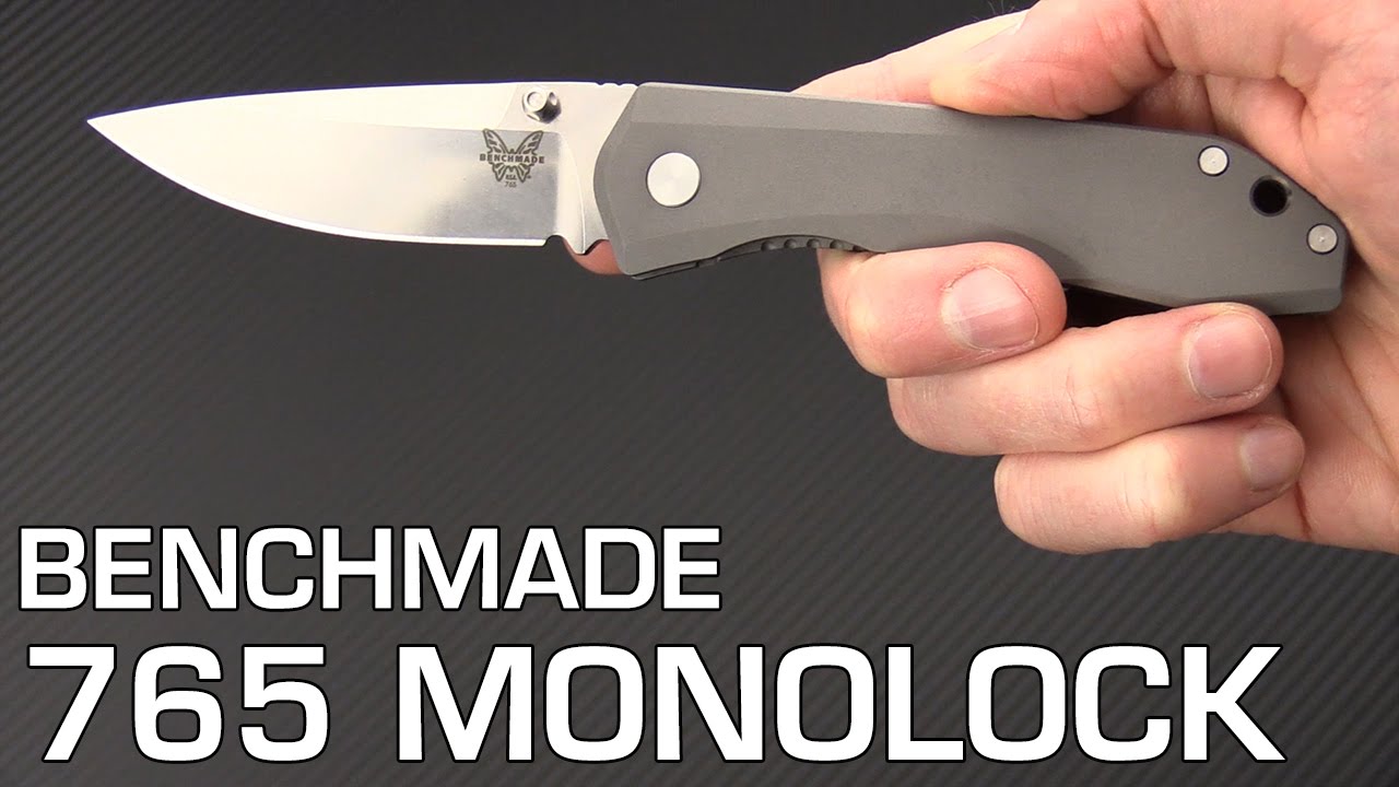Benchmade 765 Mini Ti Monolock M390 Frame Lock Folding Knife Overview ...