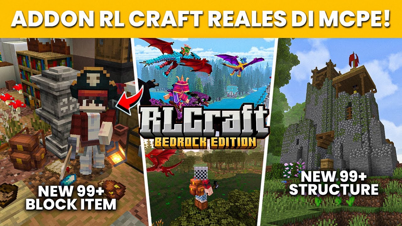 AKHIRNYA ADDON RL CRAFT ADA DI MINECRAFT BEDROCK! | REVIEW - YouTube
