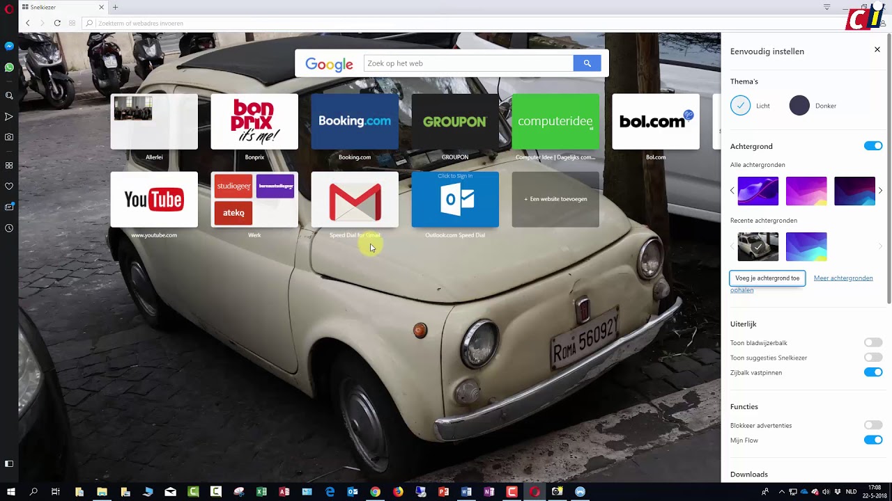 Opera - menu en instellingen - YouTube