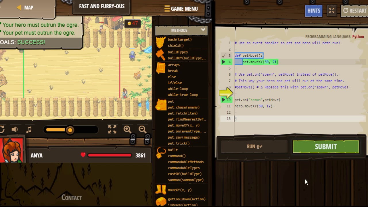 Fast and Furry-ous CodeCombat.Python. - YouTube