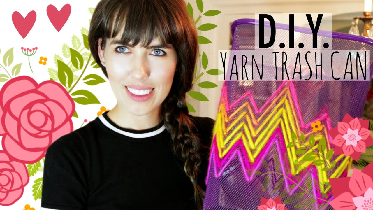 D.I.Y. Yarn Trash Can - YouTube
