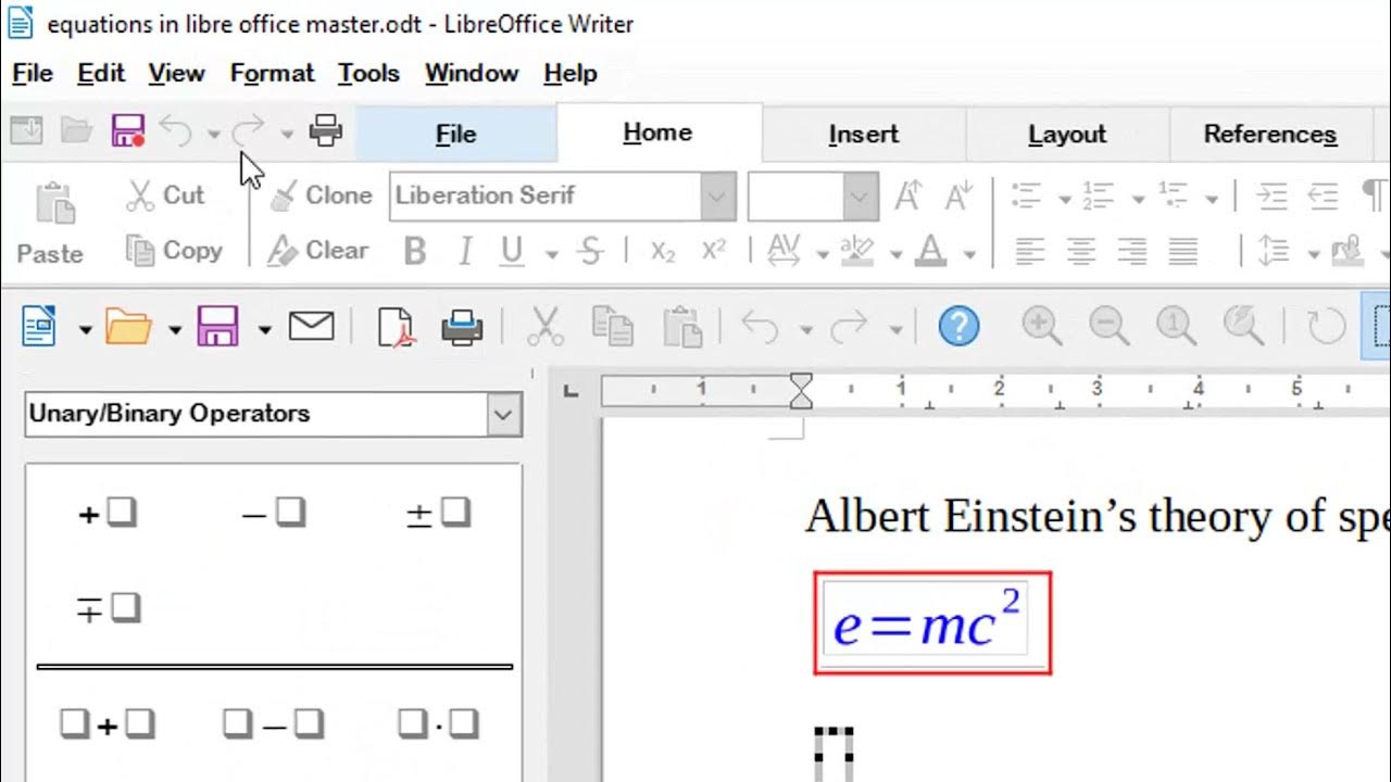 Writing Equations in LibreOffice - YouTube