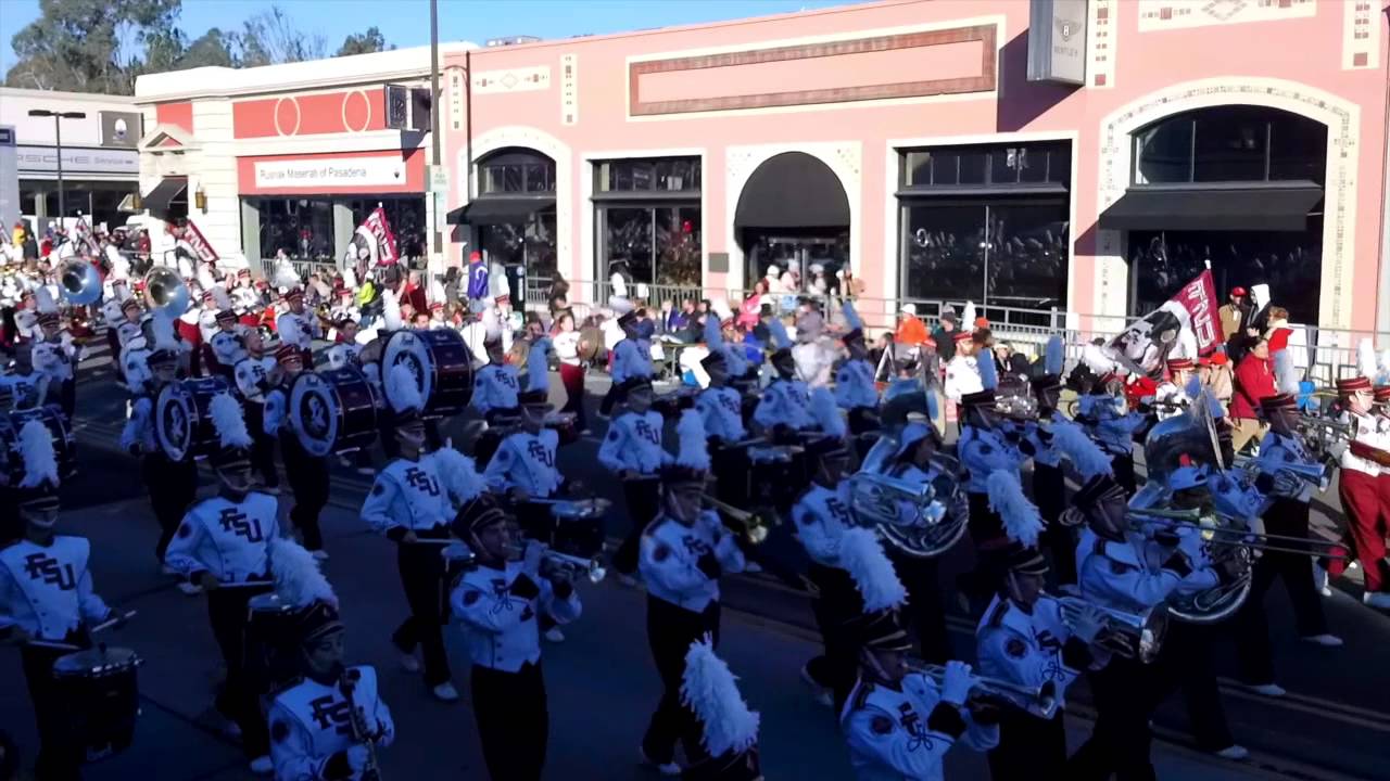 Florida State Band and Cheerleaders at the 2015 Rose Parade - YouTube