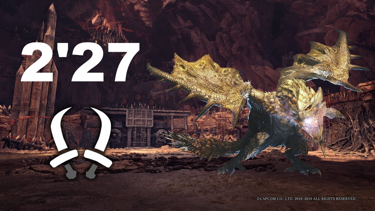 MHW Iceborne - Gold Rathian solo 2'27 Dual Blades - Special Arena - YouTube