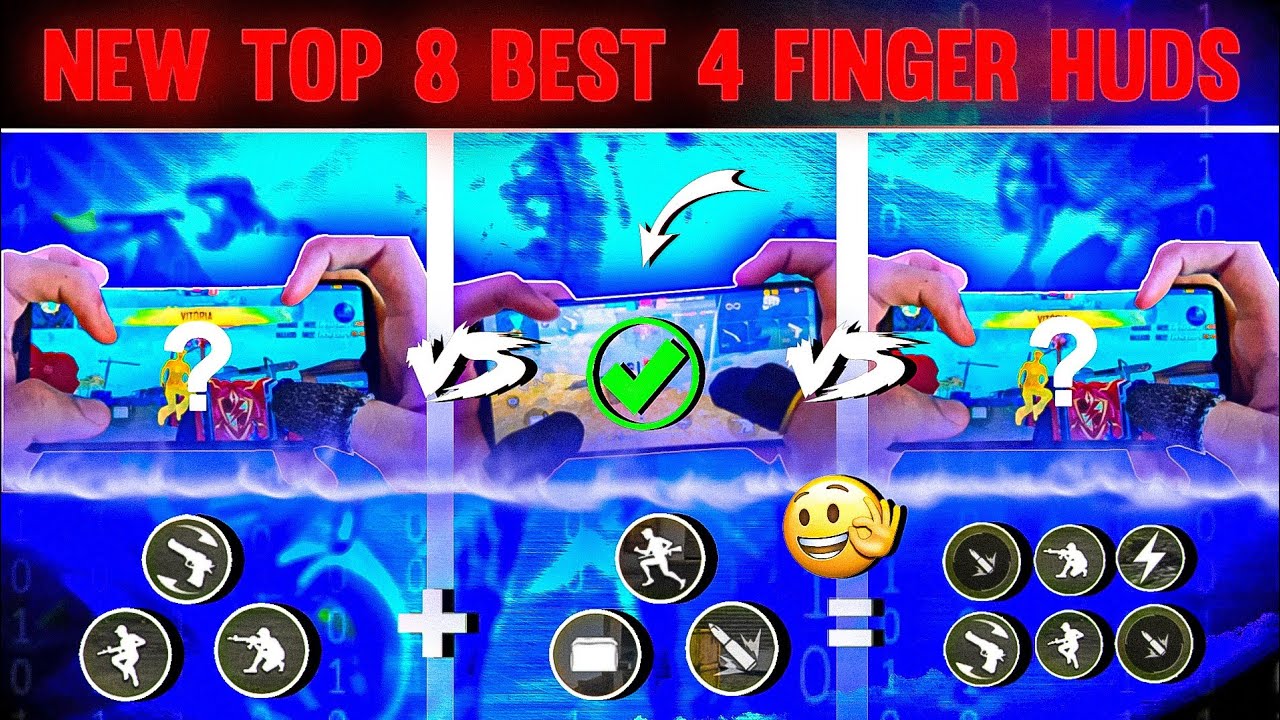 2024 New Top 8 Best 4 FINGER Custom Hud Free Fire🔥 (MOVMENT+HEADSHOT)😱 ...