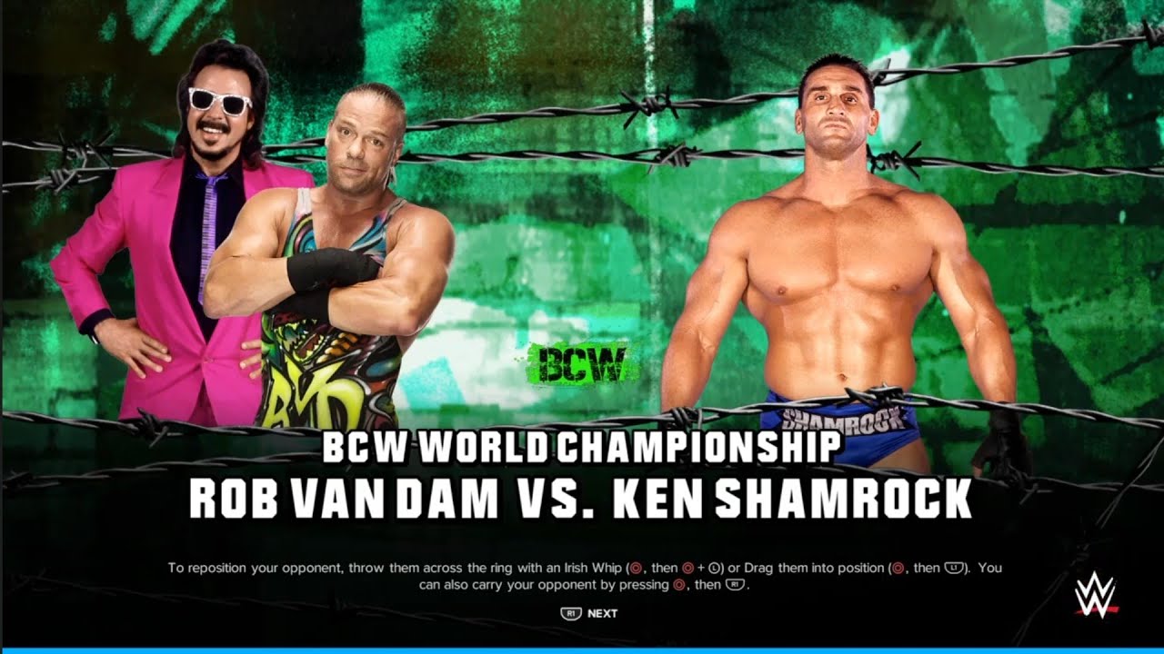 Rob Van Dam vs Ken Shamrock. BCW. WWE 2K24 - YouTube
