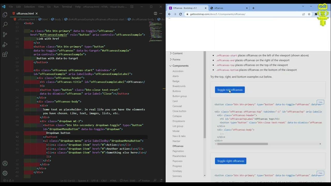 Bootstrap Offcanvas - YouTube