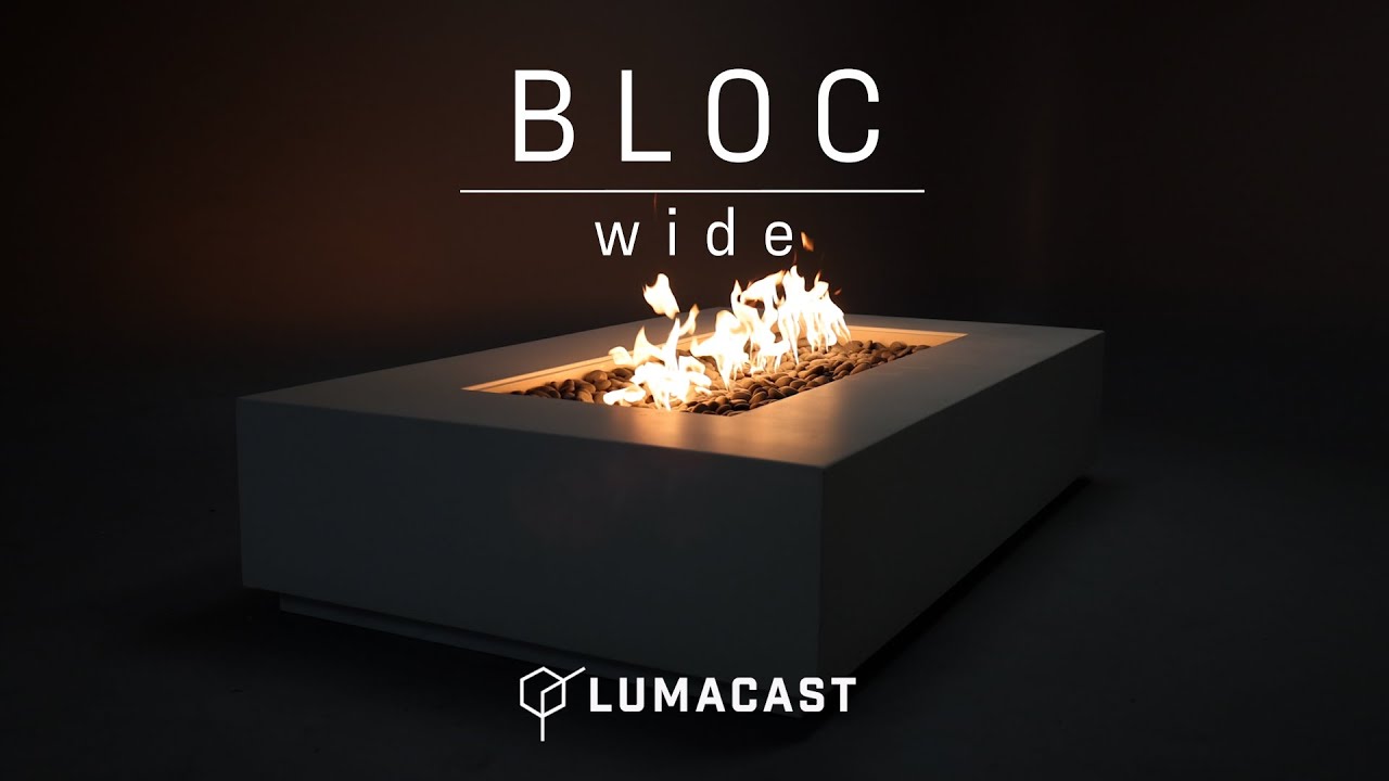 BLOC wide | Crafted Concrete Fire Table by Lumacast - YouTube