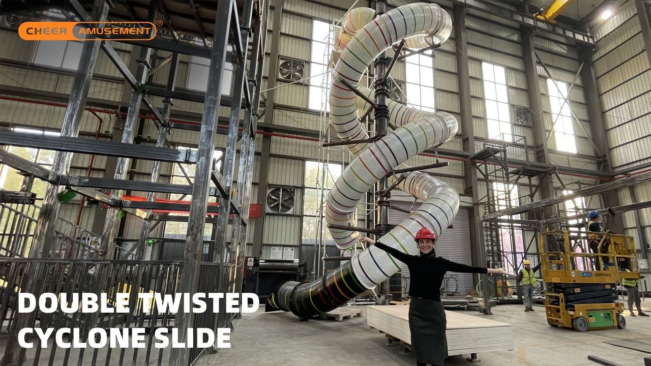 Pre-Assembly Complete: Double Twisted Cyclone Slide by Cheer Amusement ...